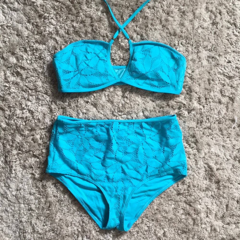 Aerie High Waisted Turquoise Bikini - Gem